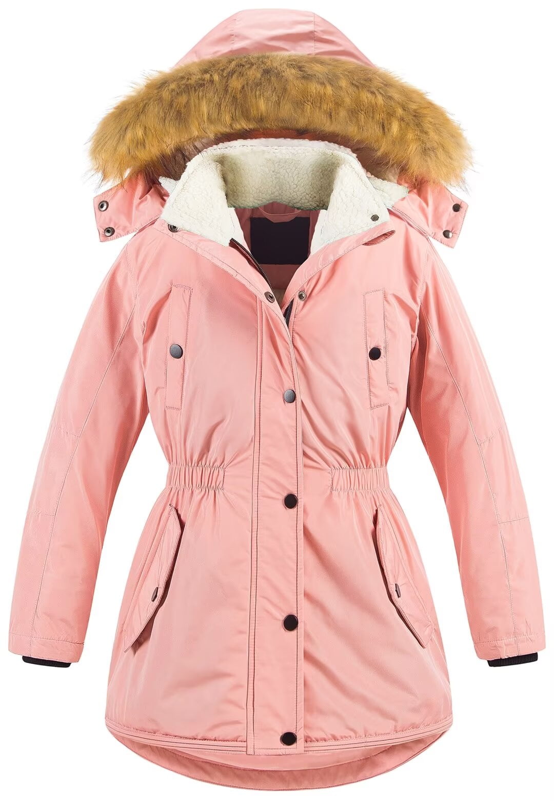 Chrisuno Girl's Water Resistant Parkas Winter Coat Thicken Fleece Lined ...