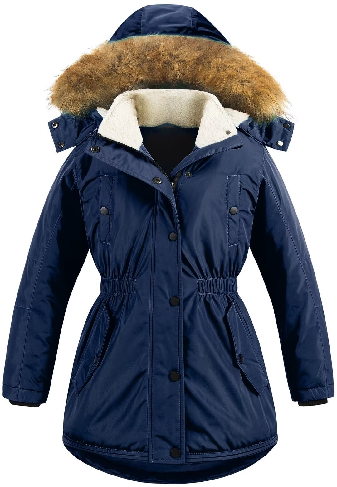 Chrisuno Girl's Winter Thick Jacket Warm Sherpa Lining Zipper Hooded ...