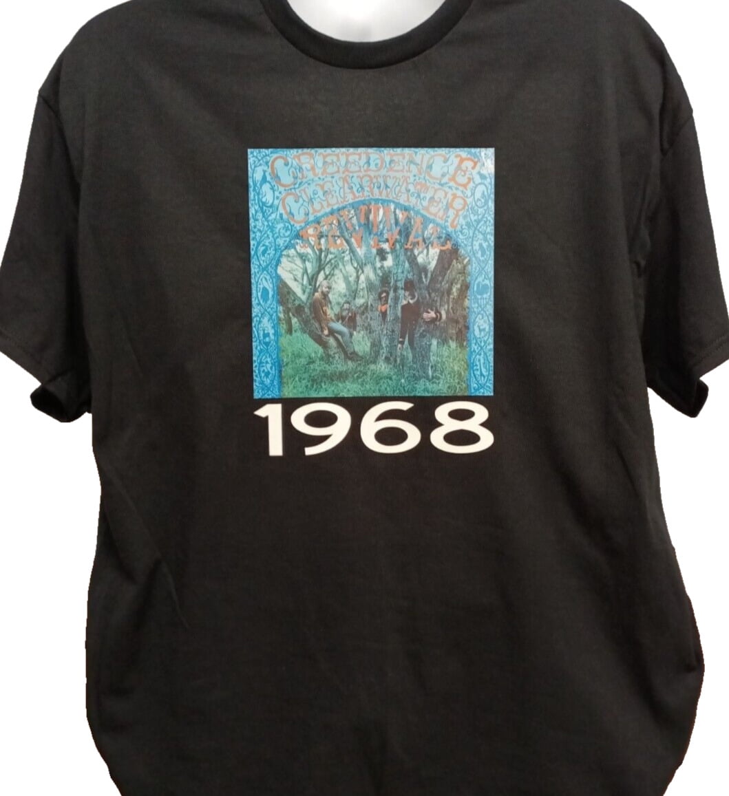 CREEDENCE CLEARWATER REVIVAL 1968 DEBUT ALBUM -T SHIRT - BLACK -100% ...