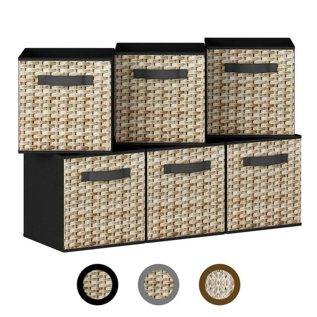 CREHNIL 11x10.5x10.5 Storage Cube Bins Set of 6 - Collapsible Fabric ...