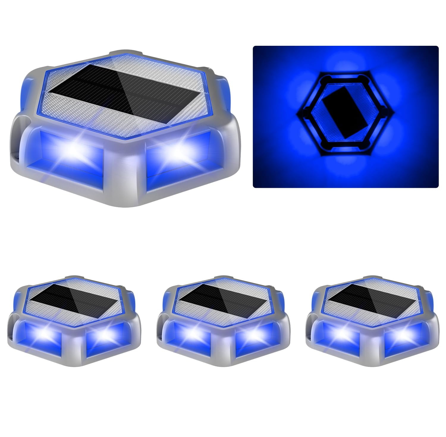 CREPOW Solar Deck Lights IFF17 Driveway Dock Lights Outdoor Solar ...