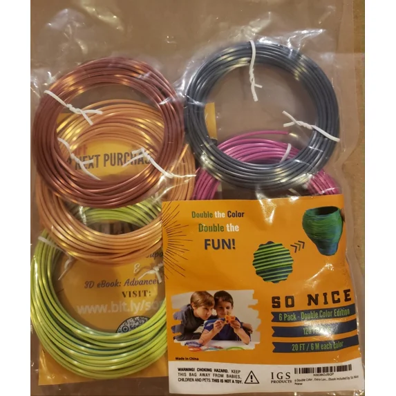CRESTIN- 3D Pen Filament Refills 6 Colors Double Colors 1.75Mm Pla For ...