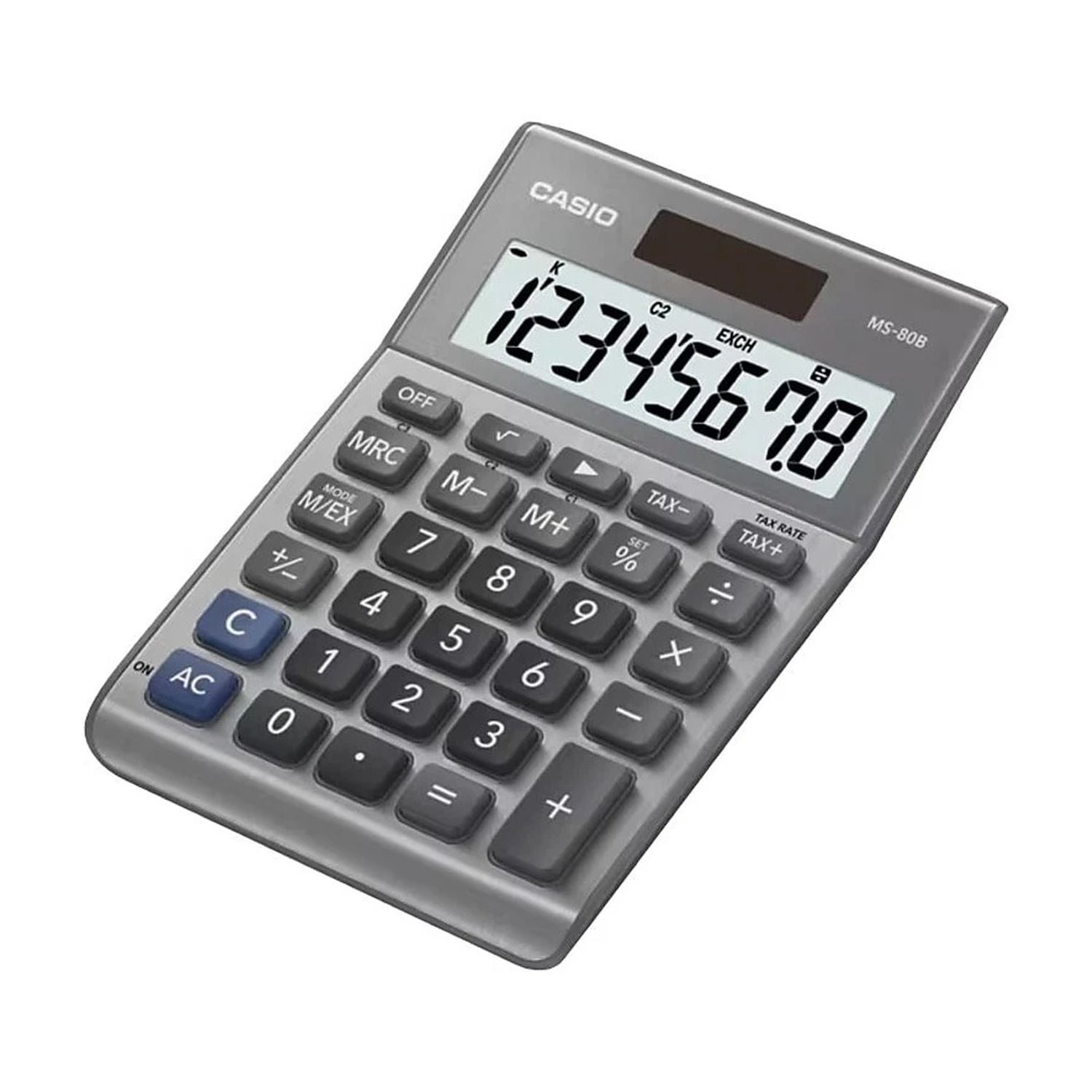 CRESTIN- Casio Ms-80B 8-Digit Battery & Solar Basic Calculator Silver ...