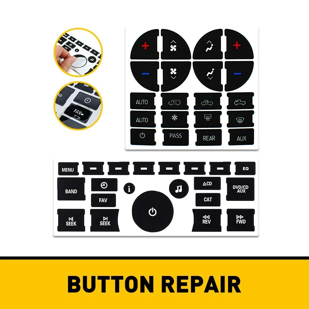 CRESTIN- For Gmc Radio+ A/C Climate Control Button Repair Decals ...