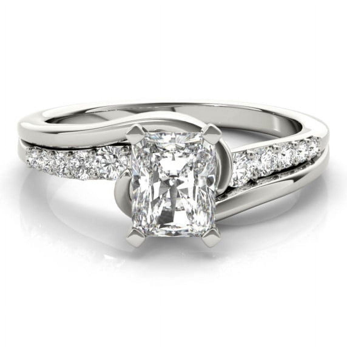 CRESTIN Jewel 1.8 Ct Radiant Cut Bypass Eternity Diamond Ring ...