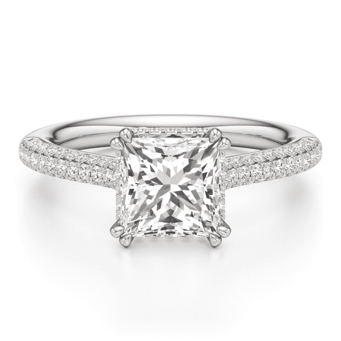 CRESTIN Jewel 14K White Gold Plated 1.9 Ct Princess Cut Engagement ...