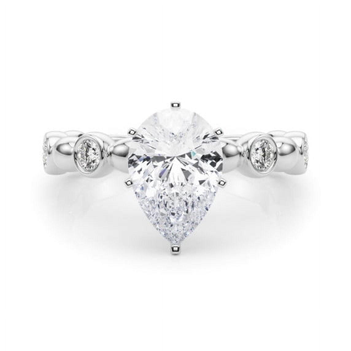 CRESTIN Jewel 14K White Gold Plated Pear Cut Solitaire Engagement Ring ...