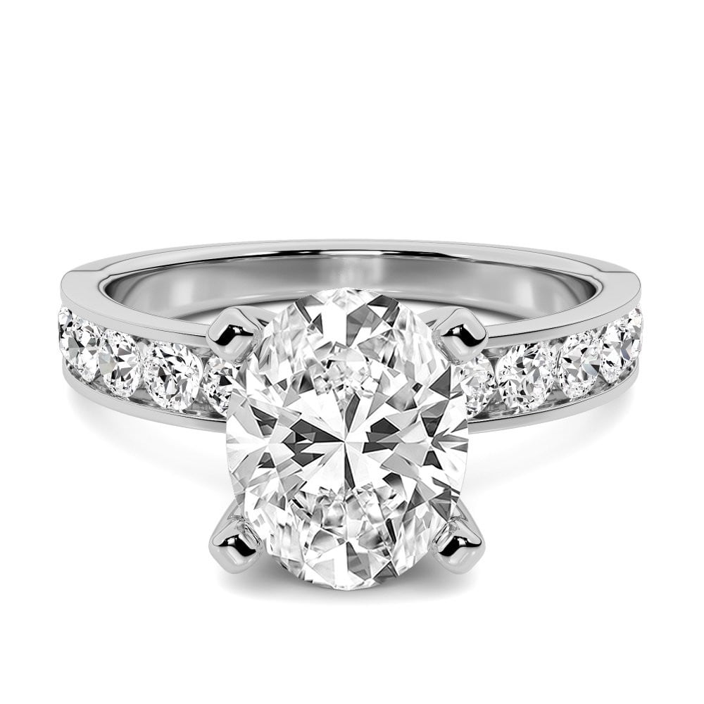 CRESTIN Jewel 2.1 Ct Oval Cut Engagement Solitaire Ring - 14K White ...