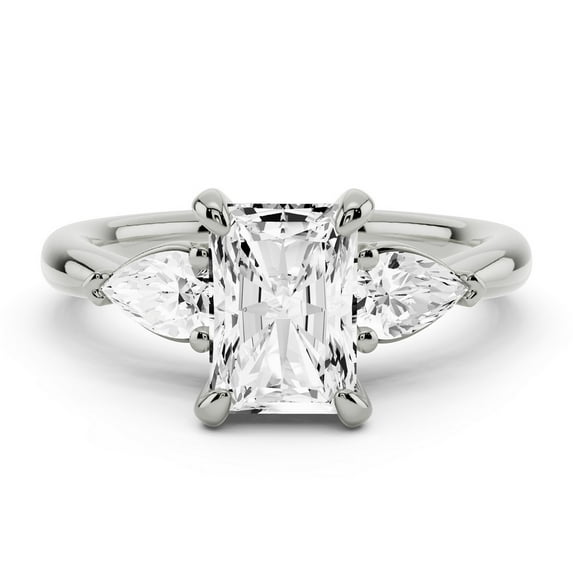 CRESTIN Jewel 2.1 Ct Radiant Cut Engagement Wedding Ring - 3 Stone ...