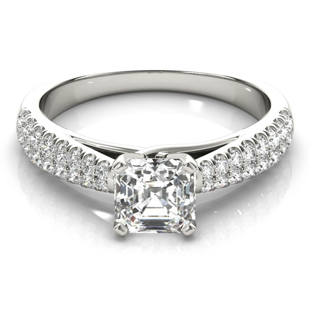 CRESTIN Jewel 2 Ct Asscher Cut Solitaire Engagement Rings for Women's ...