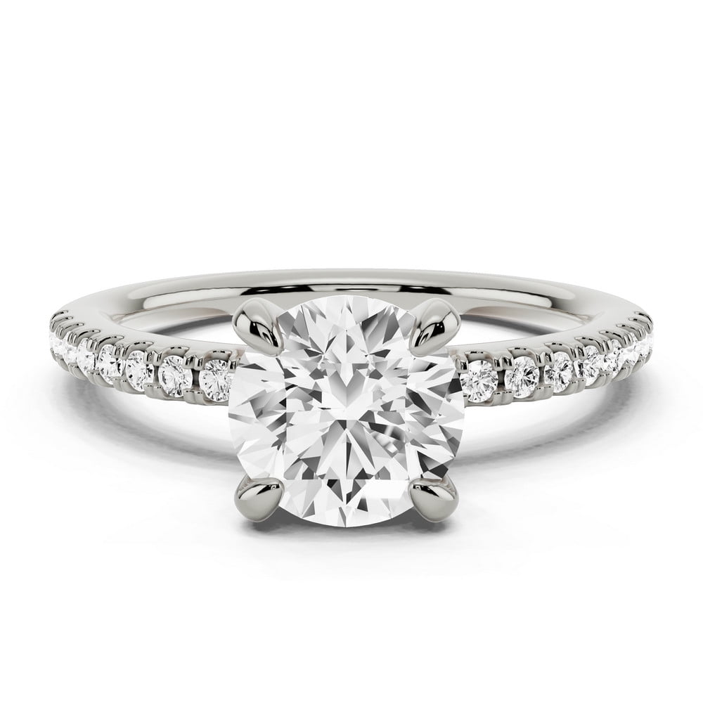 CRESTIN Jewel Brilliant Round Cut Solitaire with Accent Diamond Ring ...