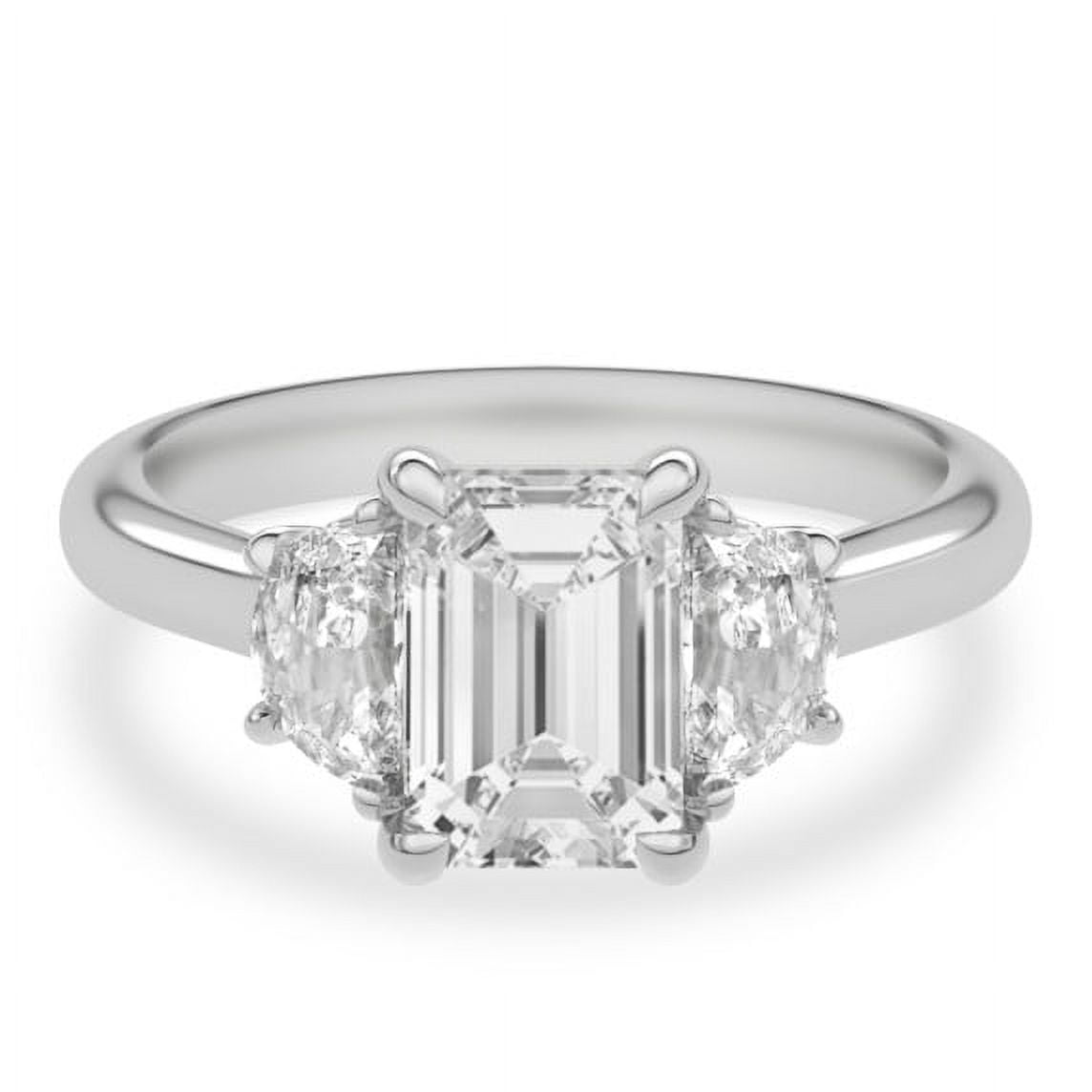 CRESTIN Jewel Excellent Emerald Cut Engagement Wedding Trilogy Ring ...