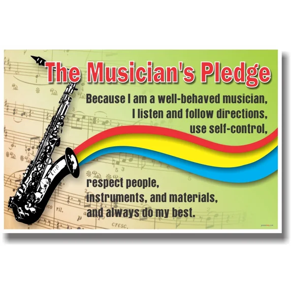 CRESTIN- New School Music Motivational Poster - The Musician'S Pledge ...