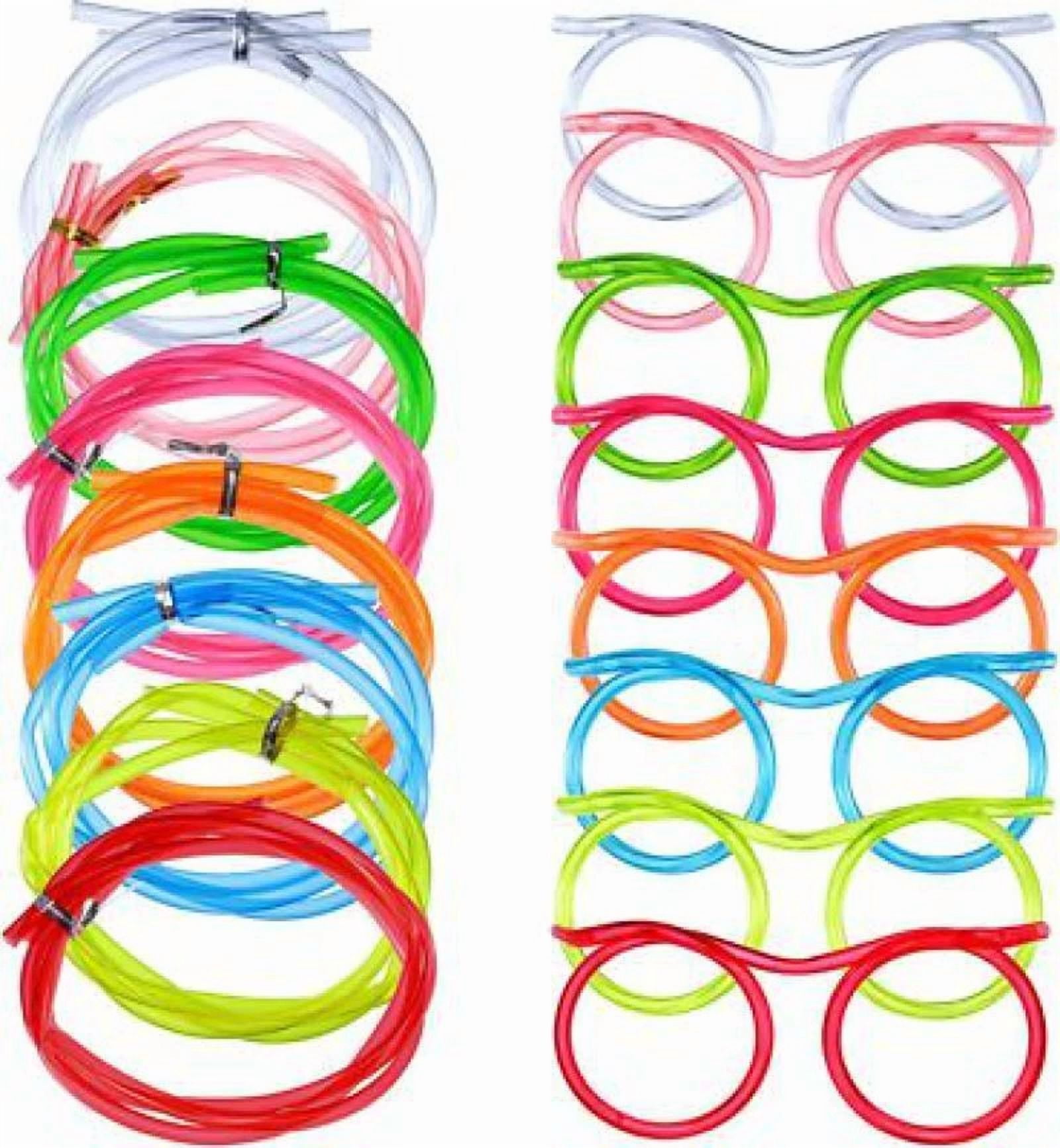 CRESTIN- Silly Straw Glasses Bendy Novelty Flexible Drinking Bar Kid ...