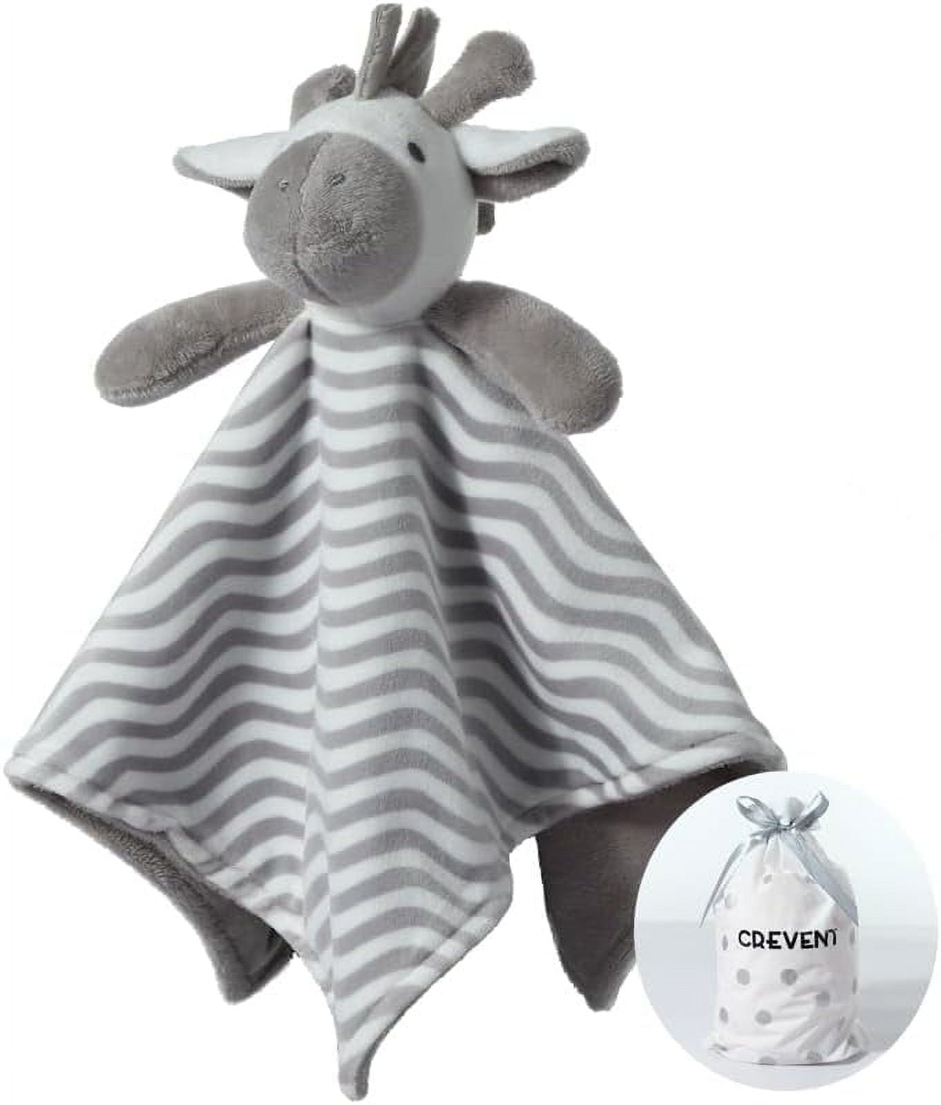 CREVENT Plush Baby Security Blanket, Soft Grey Zebra, Lightweight Cozy ...