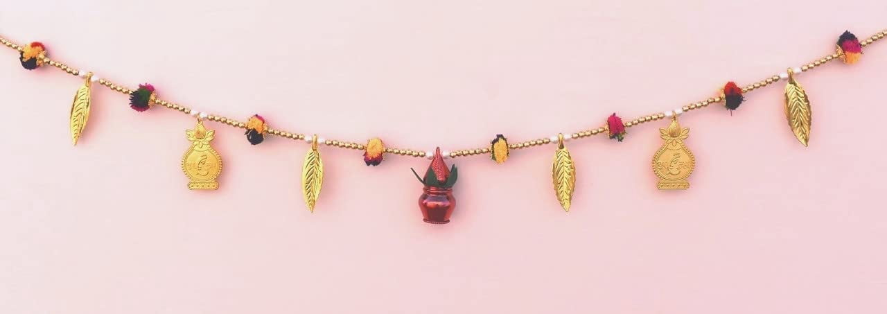 CREYENTESThoran for Entrance Door Gallery with Golden Kalash Coconut ...