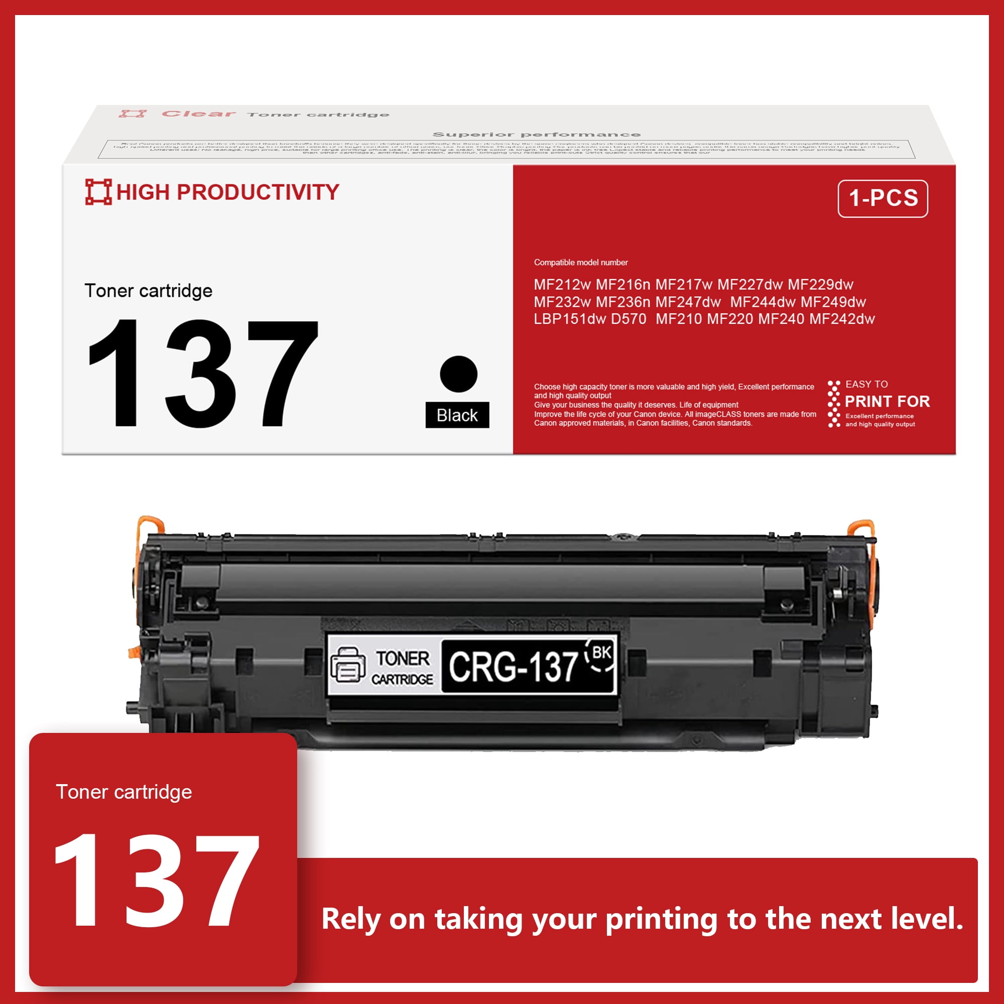 CRG-137 Toner Cartridge Replacement for Canon imageCLASS MF212w MF216n ...