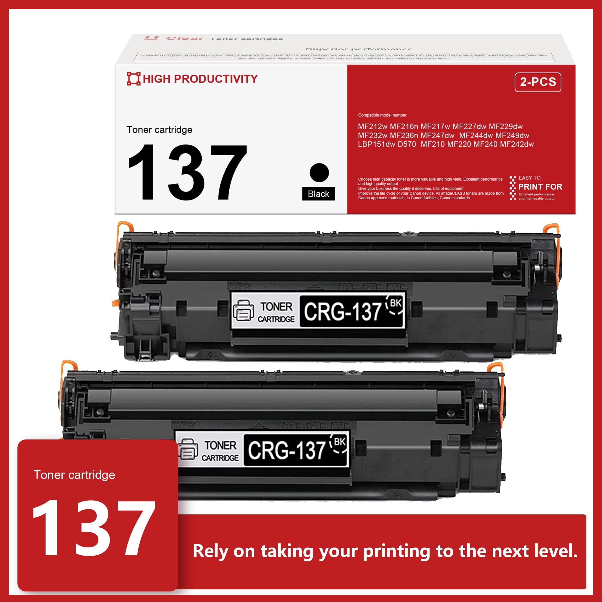 CRG-137 Toner Cartridge Replacement for Canon imageCLASS MF212w MF216n ...