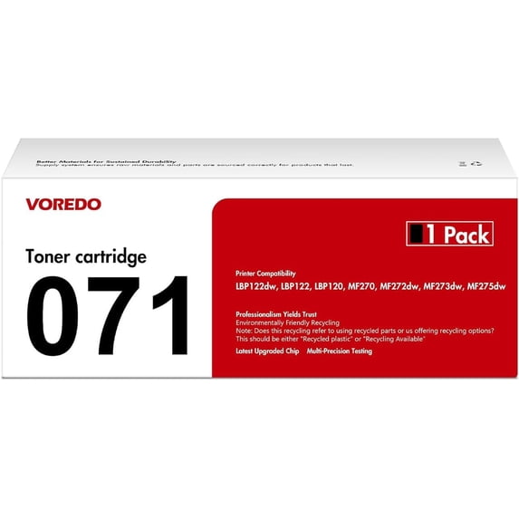 CRG071 071 Toner Cartridge 071 Black (5645C001), Compatible for Canon ...
