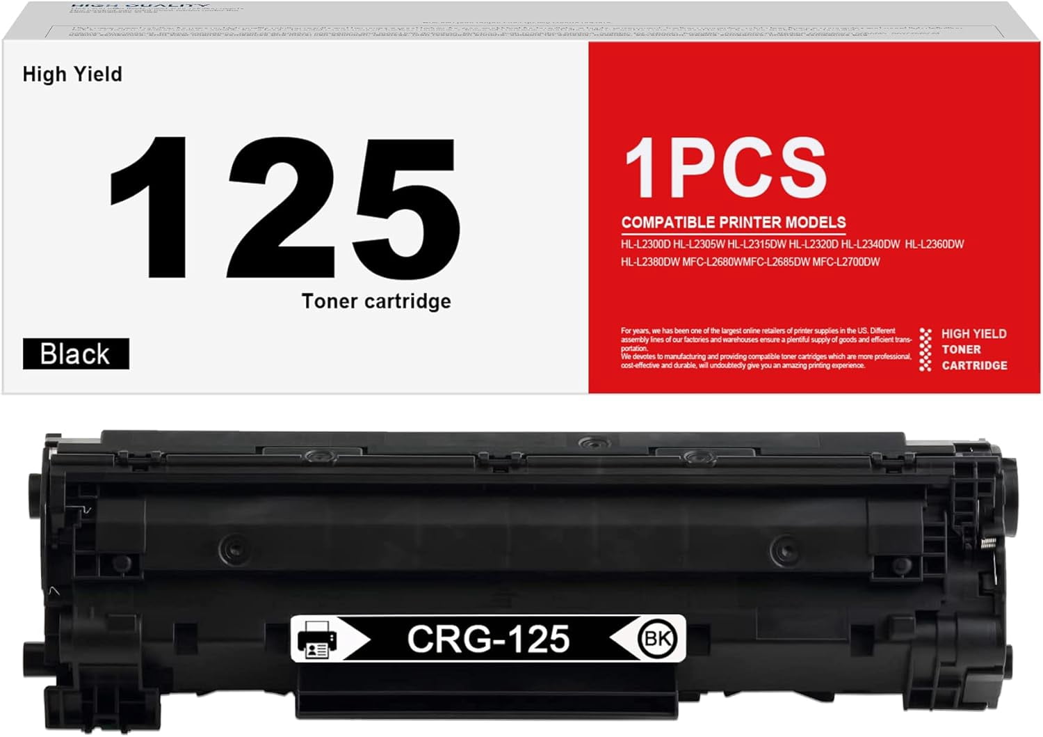 CRG125 CRG-125 High Yield Toner Cartridge (1-Pack, Black): Replacement ...