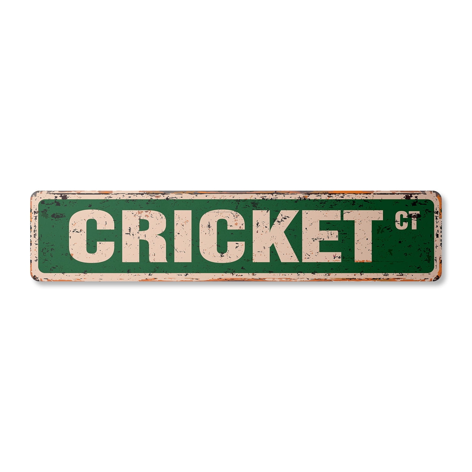 CRICKET Vintage Aluminum Street Sign bats balls gear stumps leg rustic ...