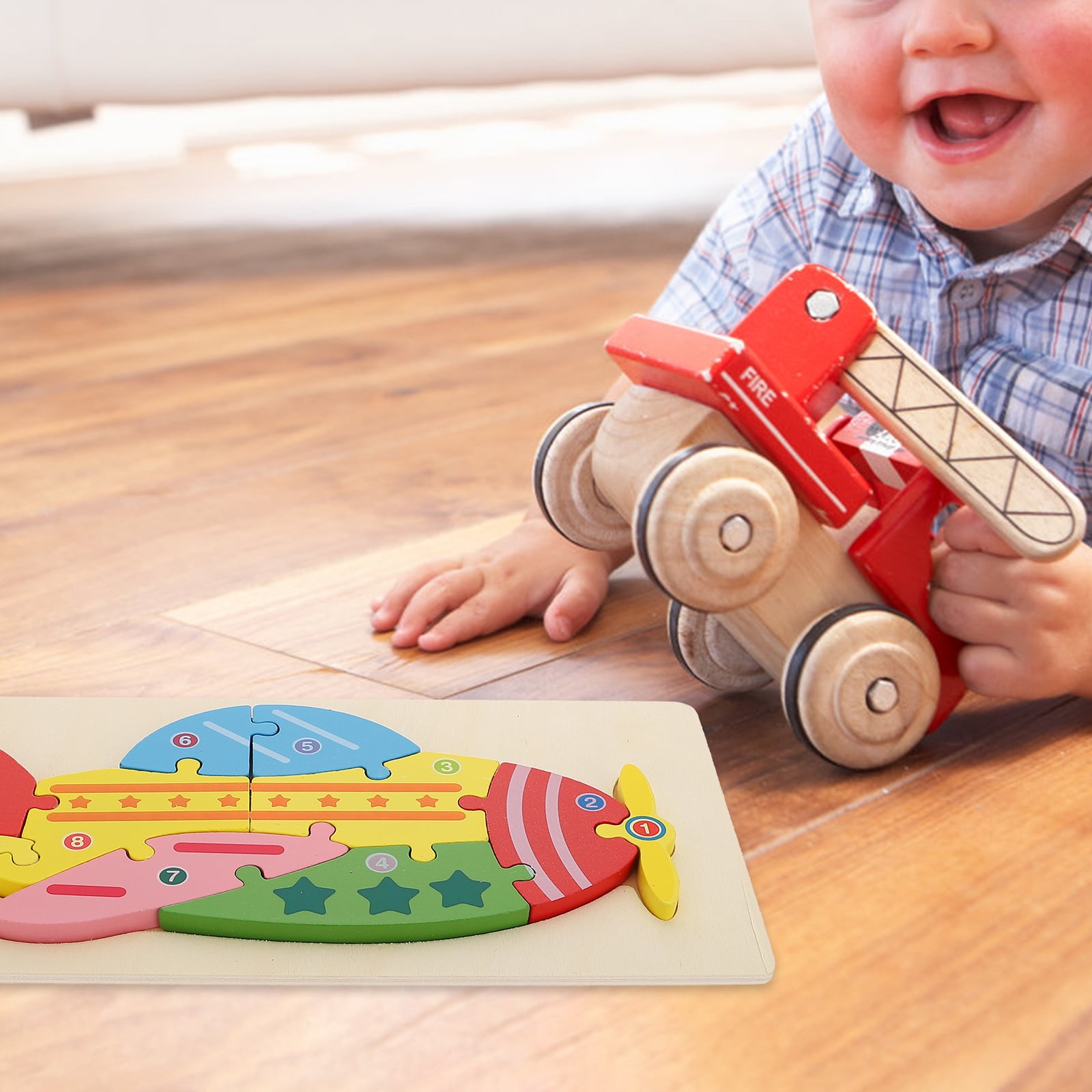 CRILSTYLEO 1 Set Baby Airplane Shape Jigsaw Puzzles Wooden for Kids ...