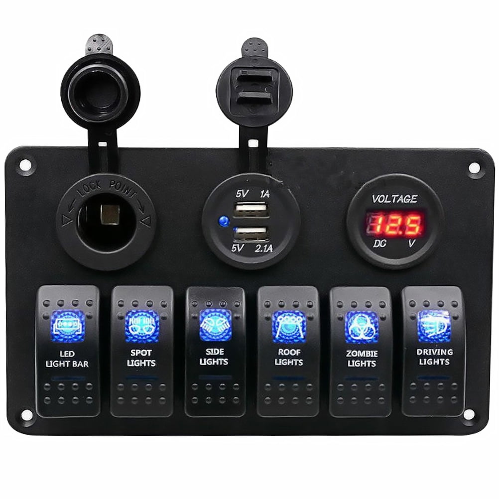 CRILSTYLEO 1 Set Vehicle Combination Switch Black ABS Real-time Voltage ...