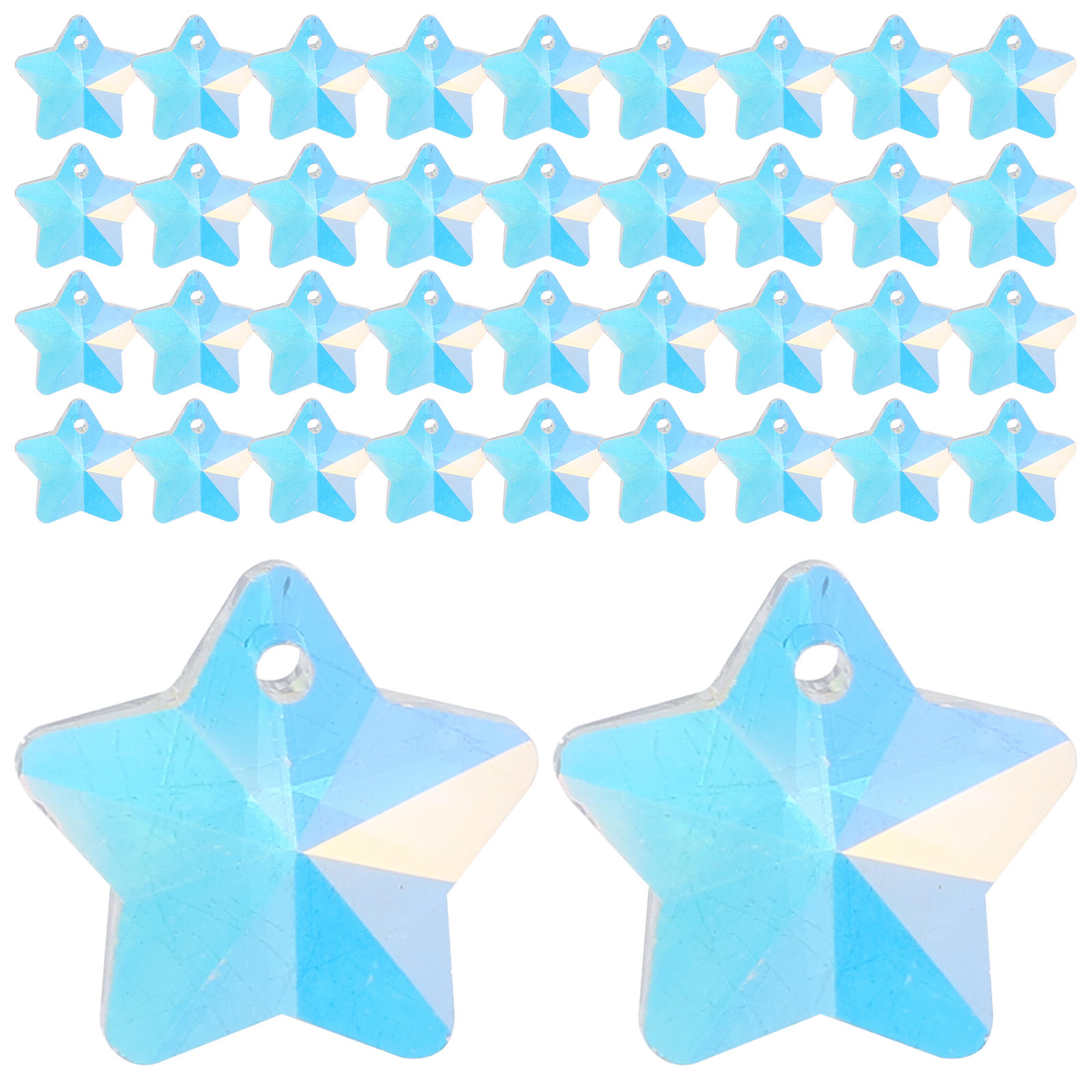 CRILSTYLEO 100Pcs Glass Stars Pendant for Jewelry Making and Diy ...
