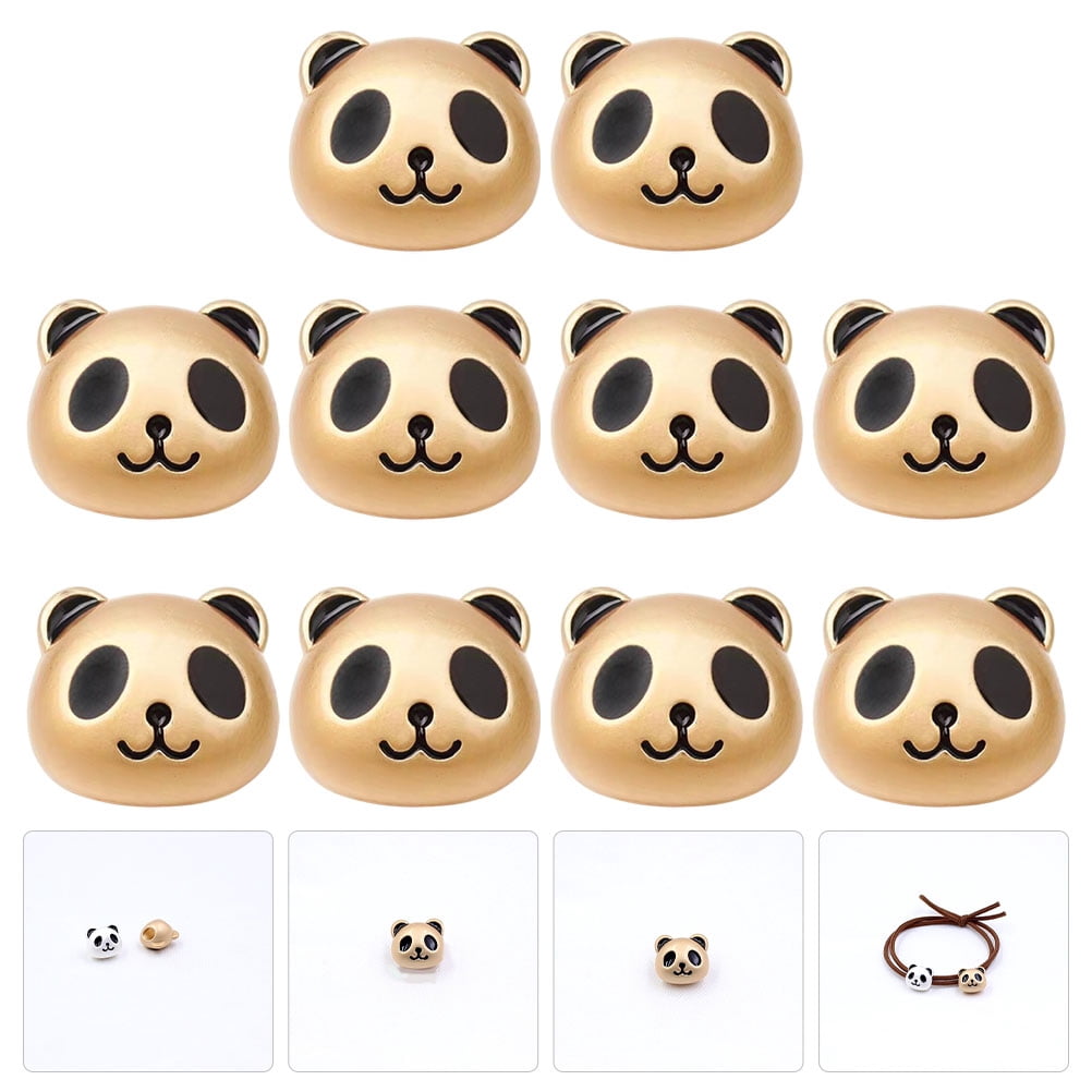 CRILSTYLEO 10Pcs Alloy Loose Beads Panda Shape for Diy Lovers and ...