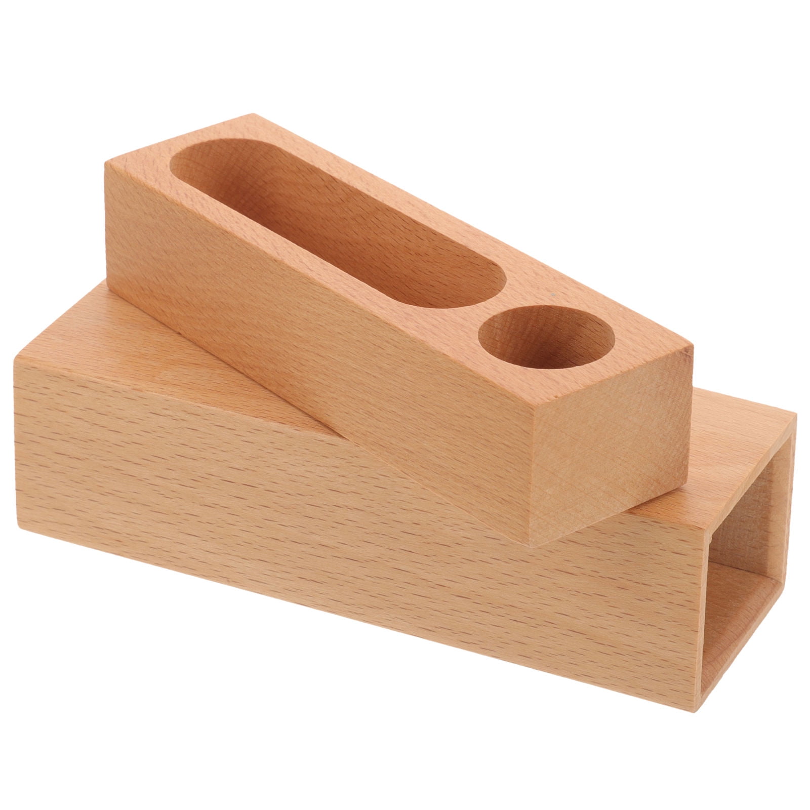 CRILSTYLEO 1Pcs Beige Wooden Stamp Holder for Travel and Office Use ...