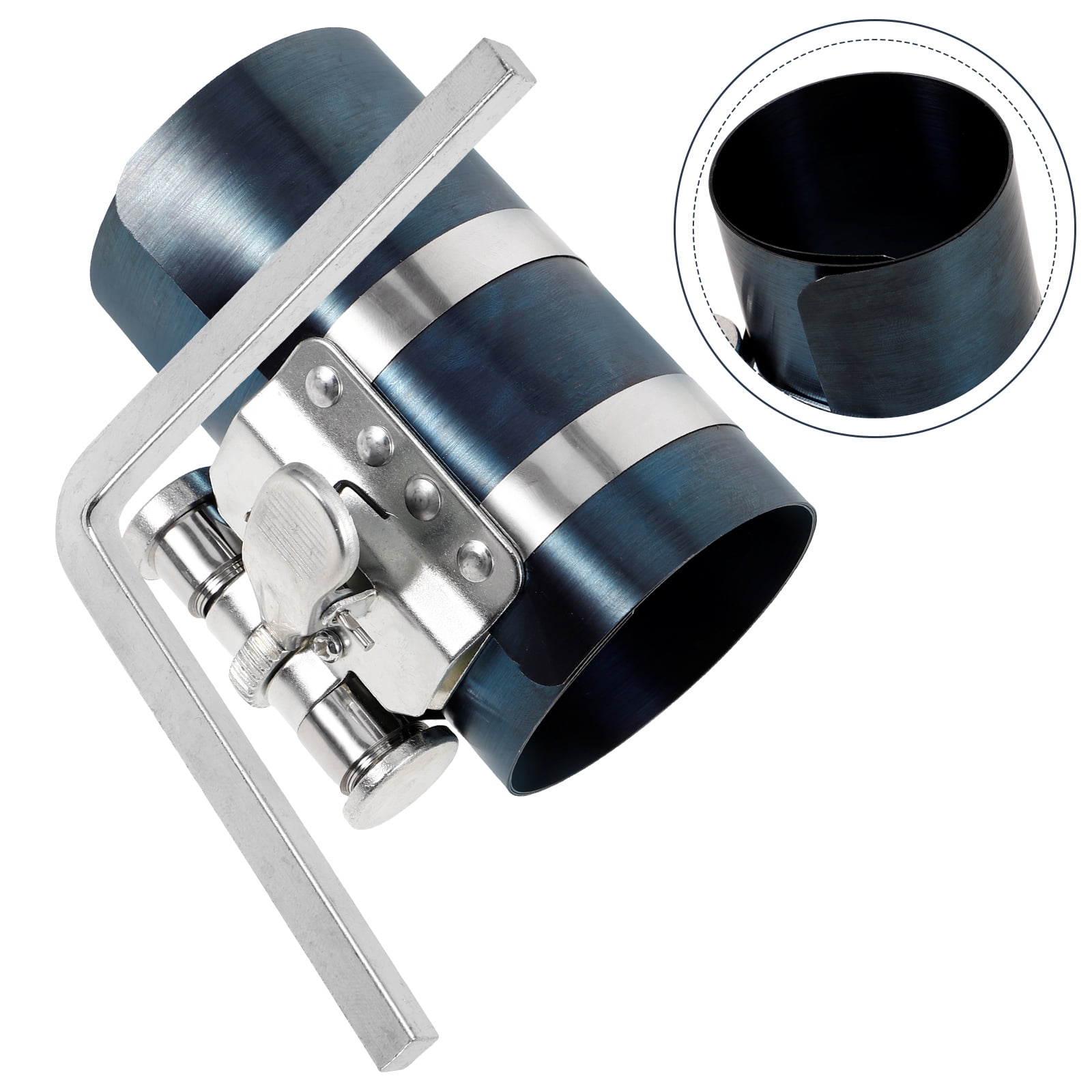 CRILSTYLEO 1Pcs Steel Black Piston Ring Compressor Tool for Auto Engine ...