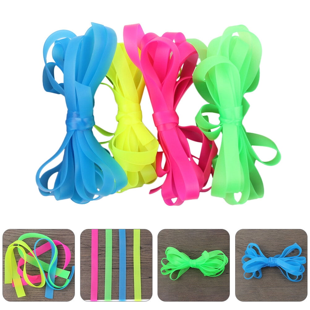 CRILSTYLEO 1Set Assorted Color Elastic Jump Rope Wide Durable Skipping ...