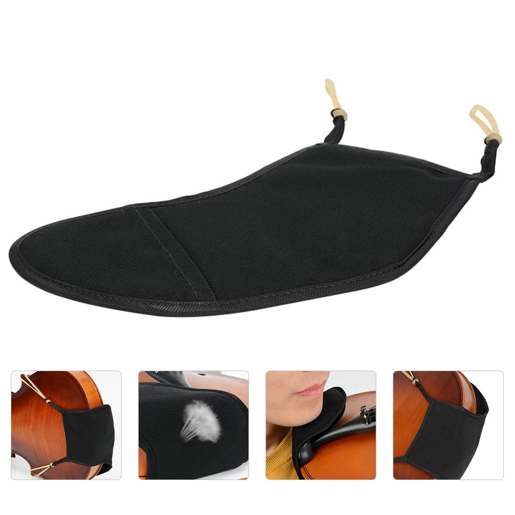 CRILSTYLEO 1Set Violin Chin Rest Pad Black Cotton for Comfortable ...