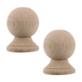 CRILSTYLEO 2 Pcs Beige Round Wood Finials, Decorative Wooden Post Caps ...