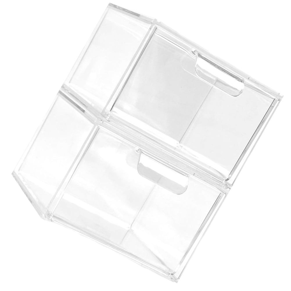 CRILSTYLEO 2Pcs Transparent Rectangular Storage Bins for Makeup in ...