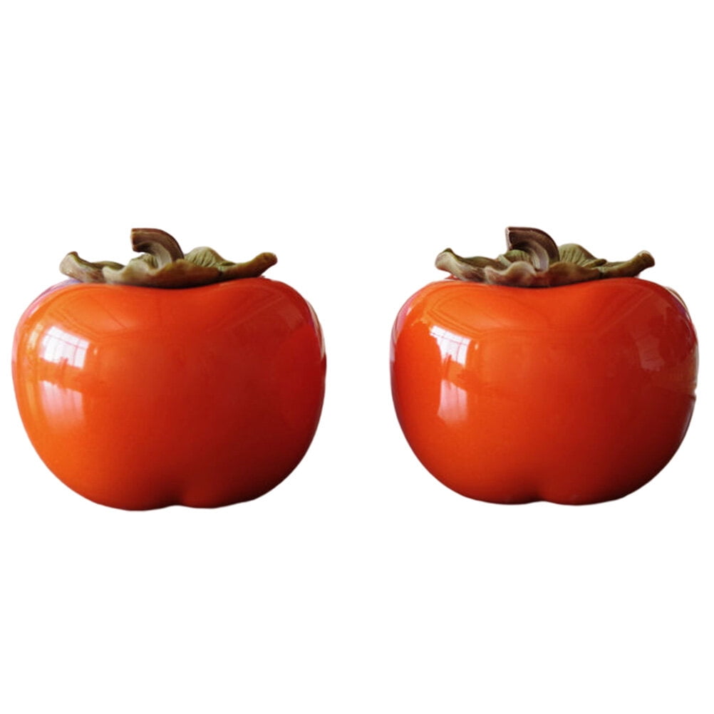CRILSTYLEO 2Set Compact Orange Ceramic Jars For Storing Various Kitchen ...