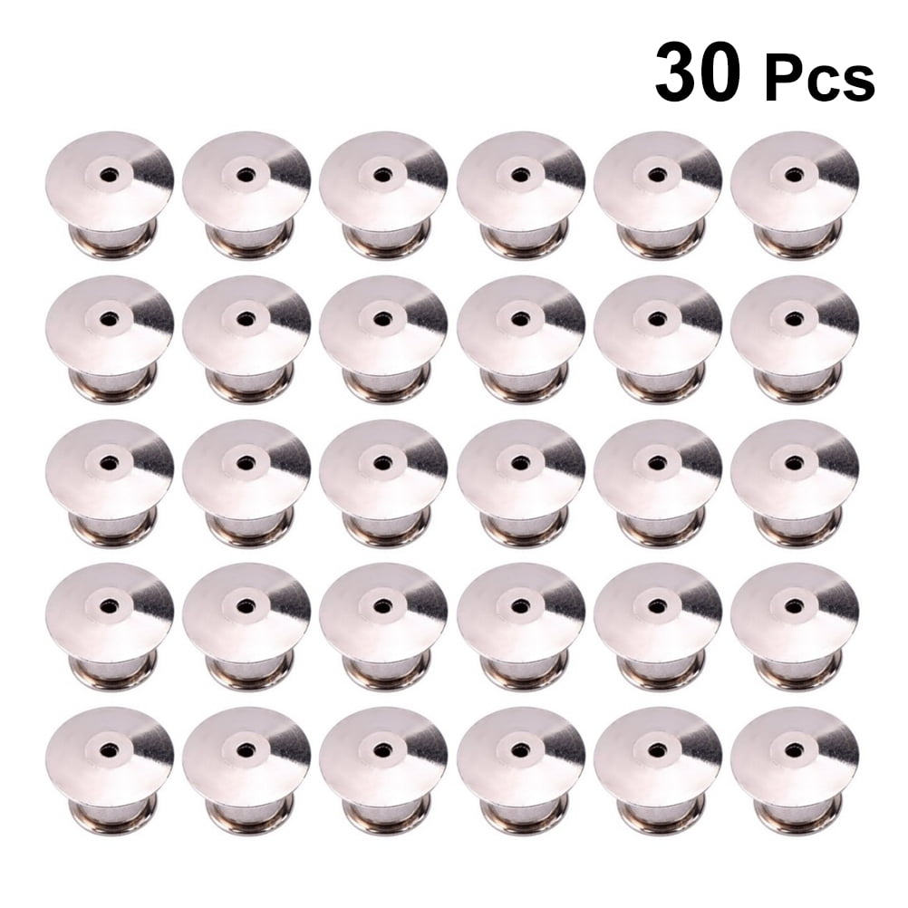 CRILSTYLEO 30Pcs Locking Pin Backs Metal for Brooch and Badge with Flat ...
