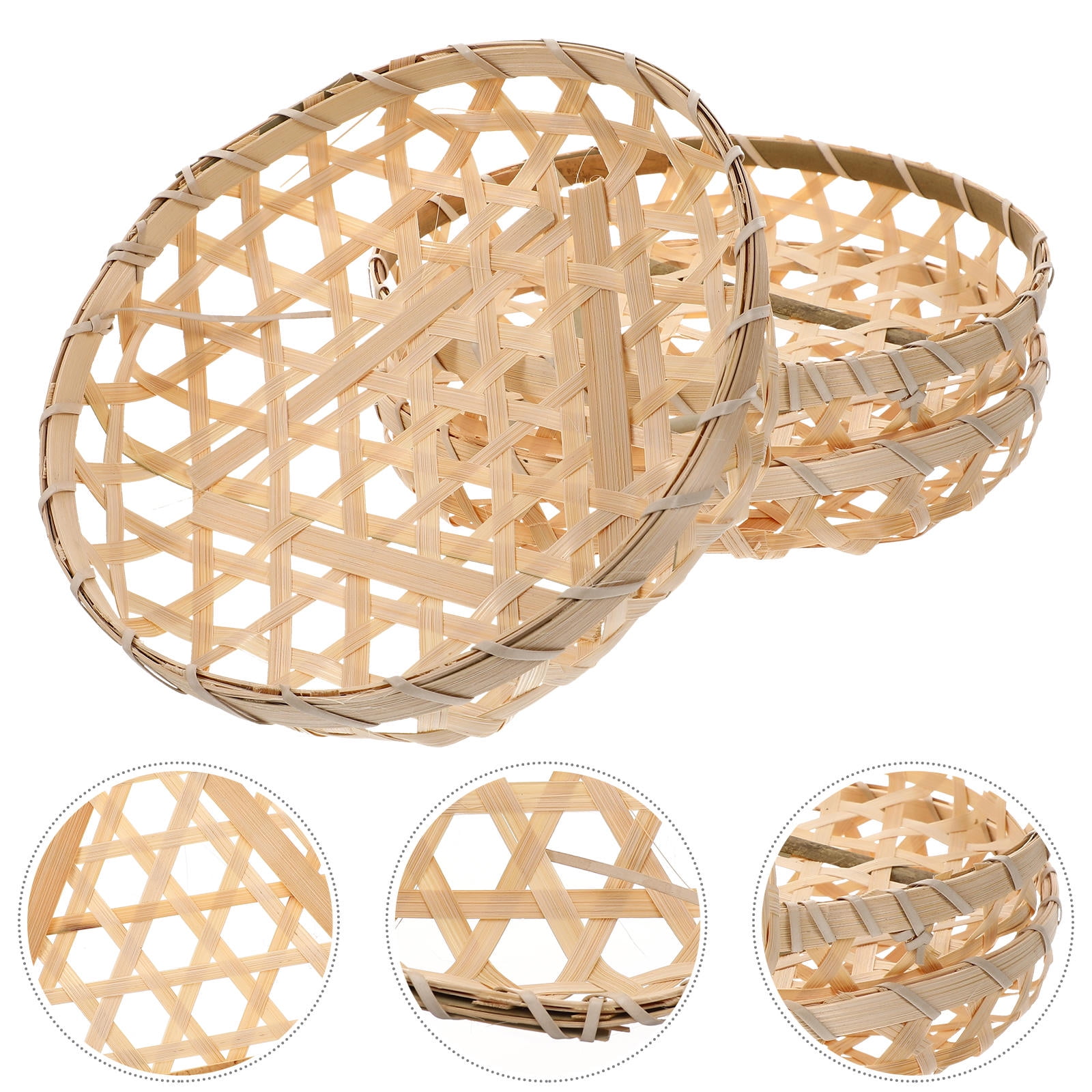 CRILSTYLEO 3PCS Egg Basket for Gathering Assorted Color Bamboo Storage ...