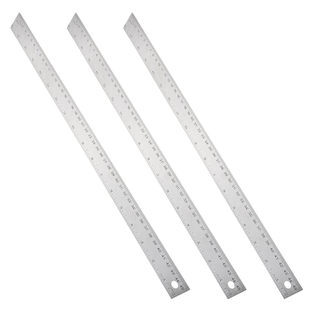 CRILSTYLEO 3Pcs Metal Ruler With Non-Skid Cork Backing For Students And ...