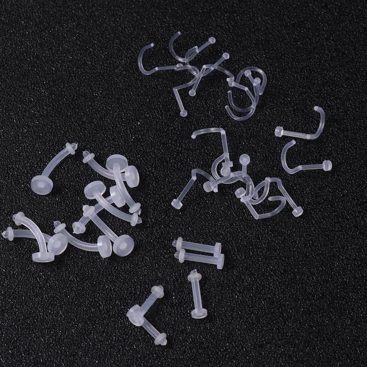 CRILSTYLEO 40Pcs Transparent Acrylic Piercings Art Jewelry Set Body ...