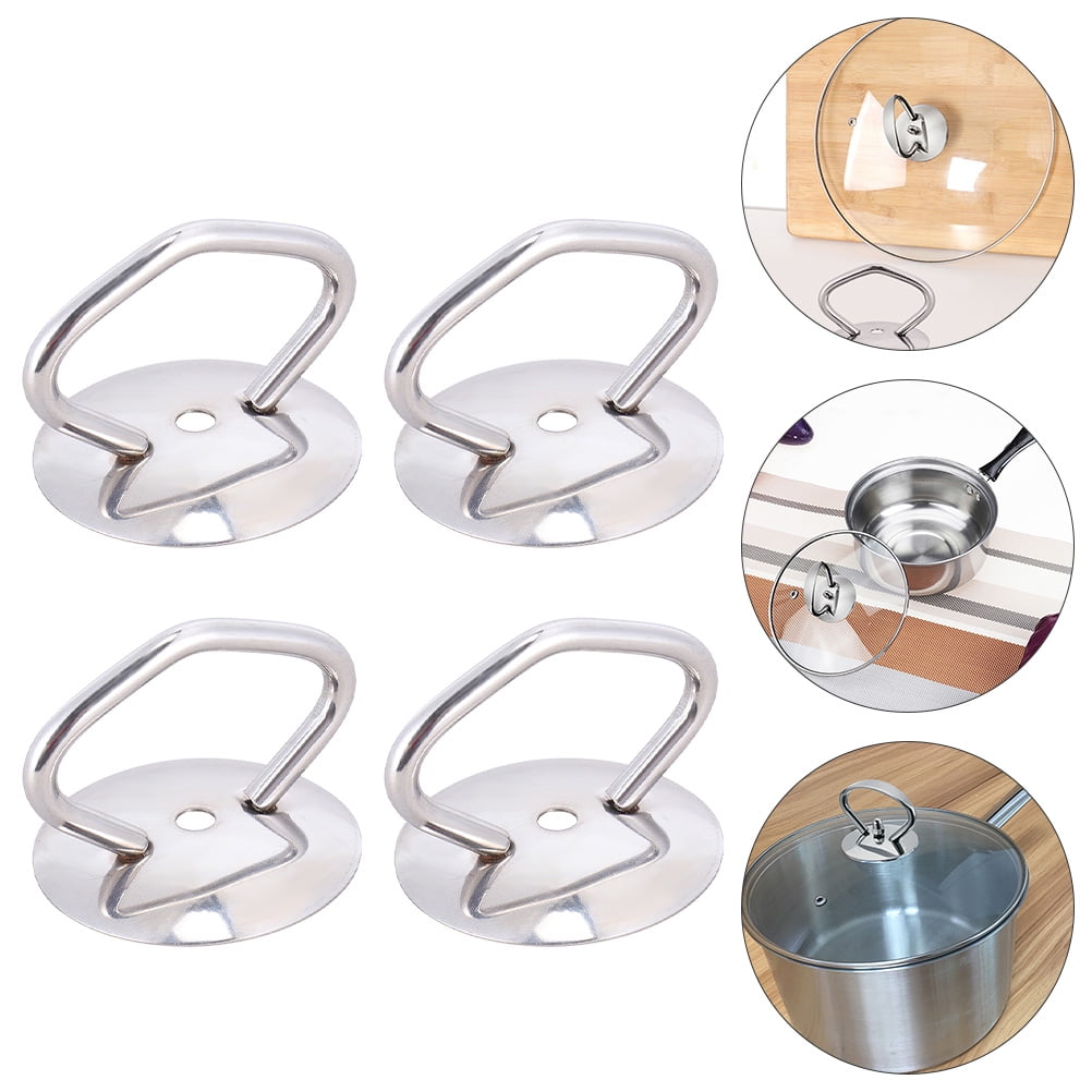 CRILSTYLEO 6Pcs Silver Stainless Steel Pot Cover Handles Smooth Edges ...