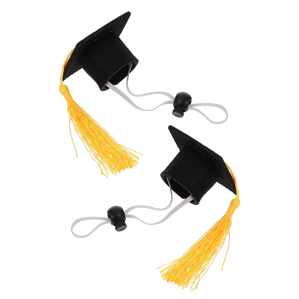 CRILSTYLEO Graduation Hats for Animals 2Pcs in Yellow Felt Cloth for ...