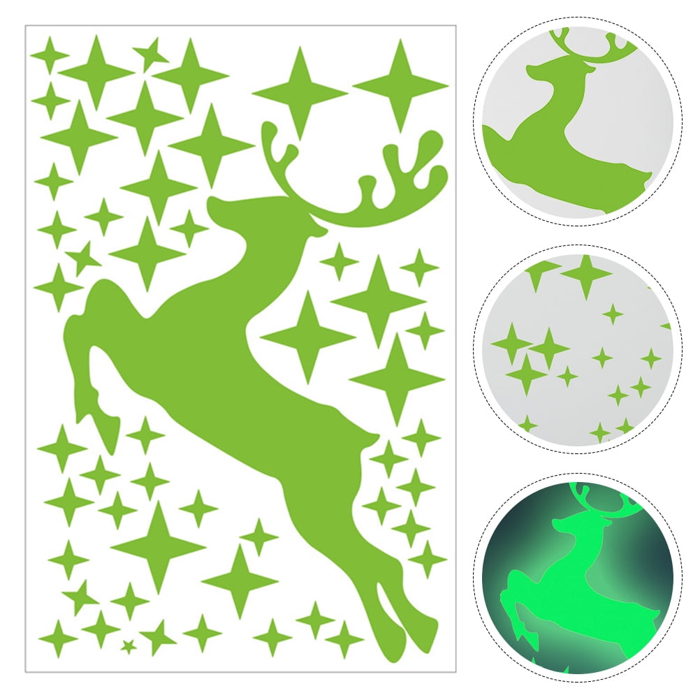 CRILSTYLEO Green PVC Fluorescent Christmas Wall Sticker Luminous Decal ...