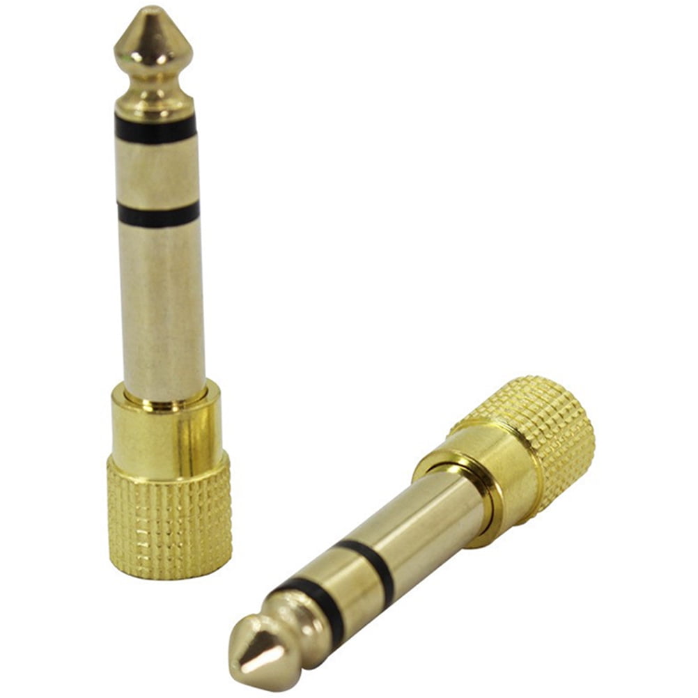 CRILSTYLEO Jack Adapter 2Pcs Metal Golden for Men 3.5mm to 6.5mm ...