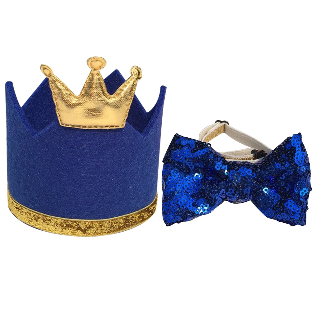 CRILSTYLEO Pet Birthday Hat and Bow Tie Set for Dogs and Cats, 2-Piece ...