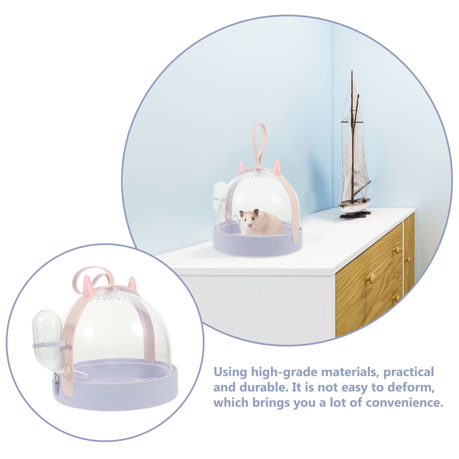 CRILSTYLEO Purple Rectangular Rat Container 1Set for Pet Transportation ...