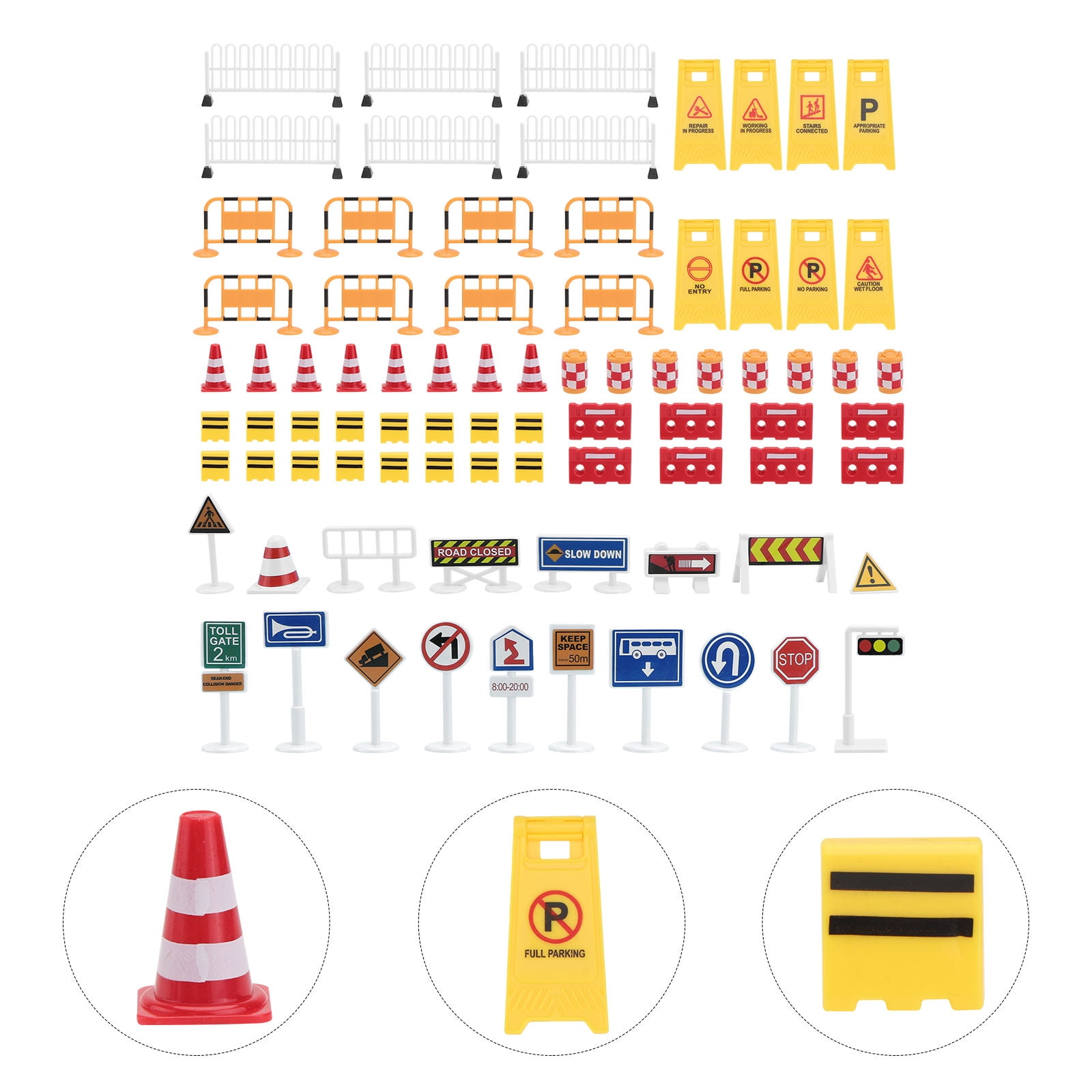 CRILSTYLEO Road Signs Toy Simulated Traffic Barrier Signs Warning ...
