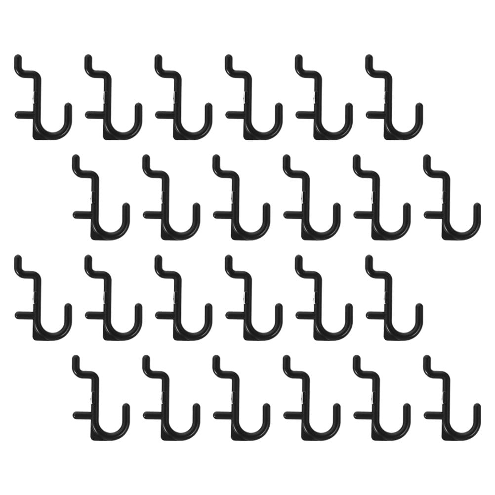 CRILSTYLEO Wide Hooks 40 Pcs Black Plastic for Pegboard and Tool ...