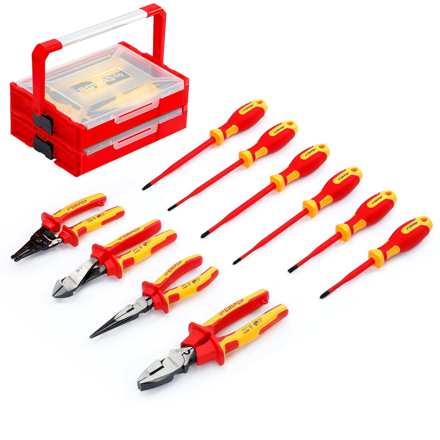 CRIPOP 10 PCS Insulated Screwdriver and Pliers Set, 1000V Insulated ...