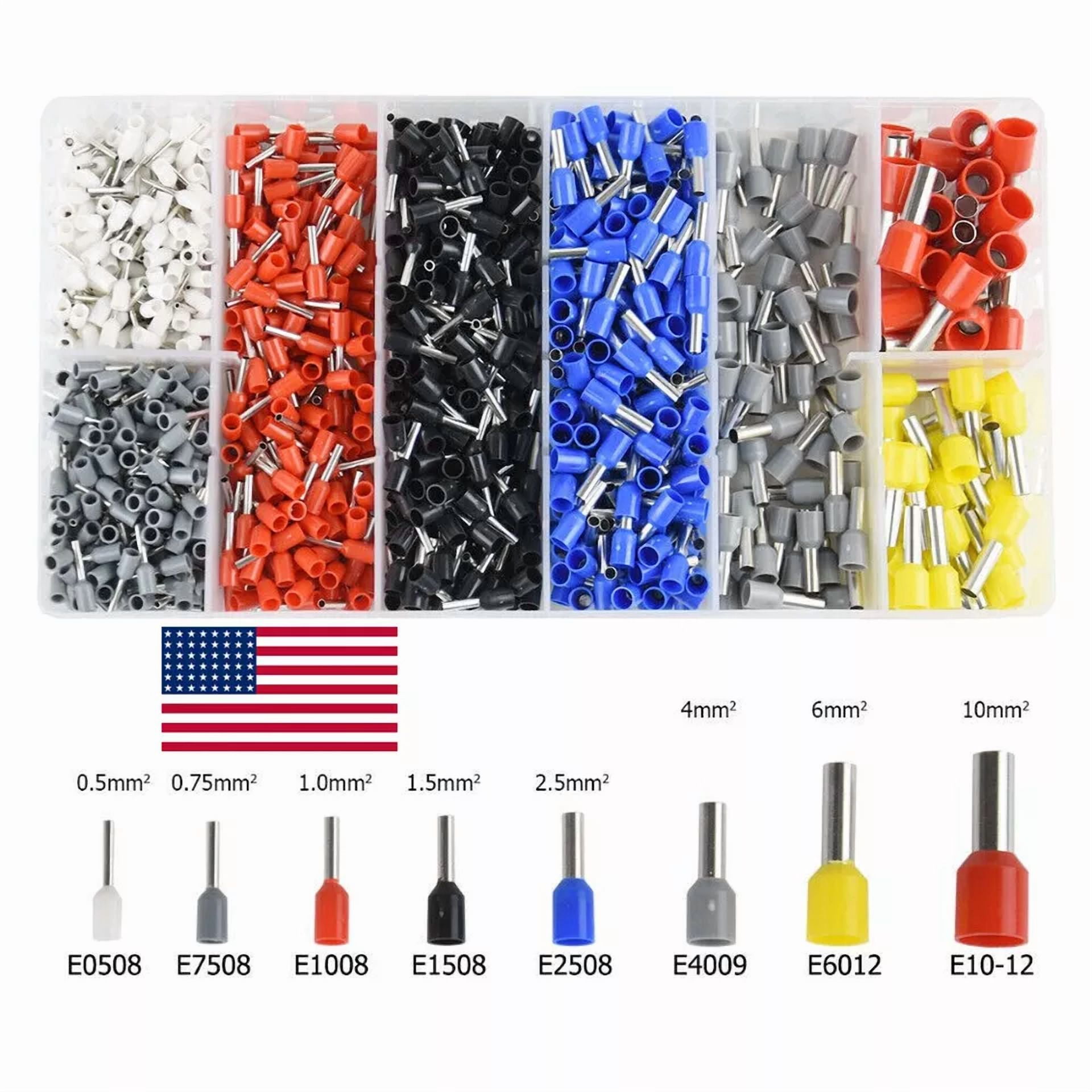 CRISP- 1200Pcs Cable Cord Pin End Bootlace Ferrule Terminals Wire Crimp ...
